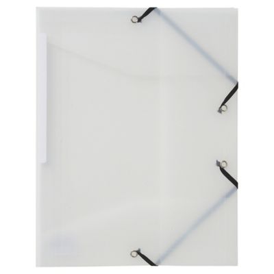 LYRECO POLYPROPYLENE CLEAR A4/FOOLSCAP 3-FLAP FILES WITH ELASTIC